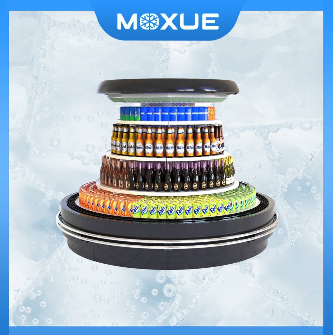 Semi Vertical Multideck Chiller (Round Shape) - MOXUE